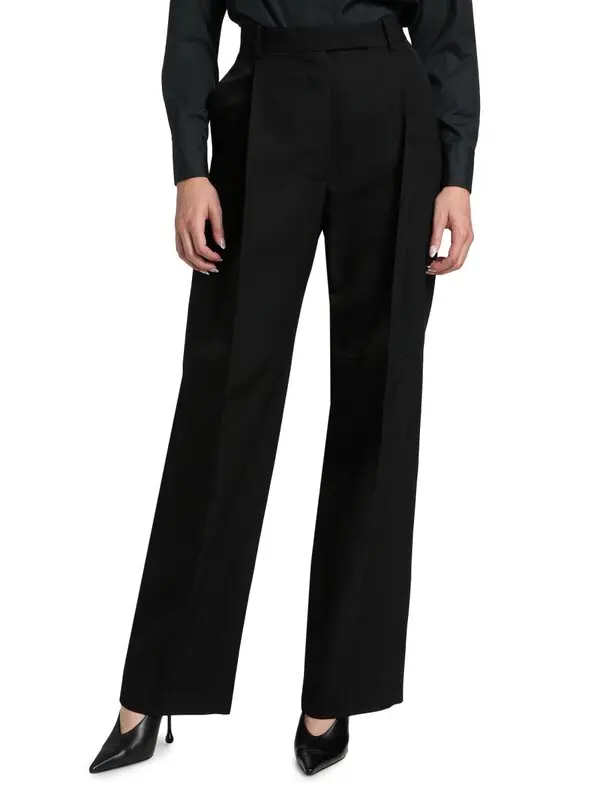 TOM FORD Sharp Wool Pleated High-rise Wide-leg Pants