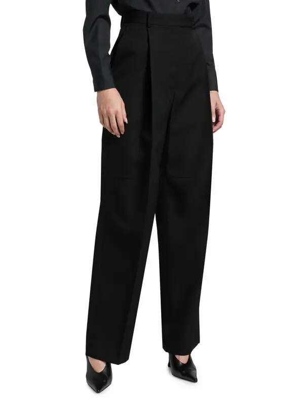 TOM FORD Sharp Wool Pleated High-rise Wide-leg Pants