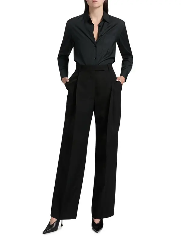 TOM FORD Sharp Wool Pleated High-rise Wide-leg Pants