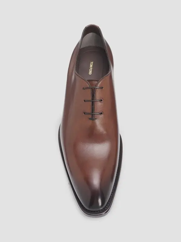 TOM FORD Vincent Burnished Leather Lace-up Oxfords