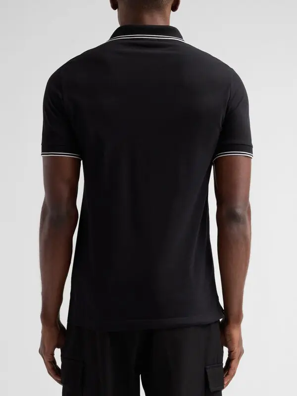 Stone Island Stretch Cotton Pique Polo Shirt - Black