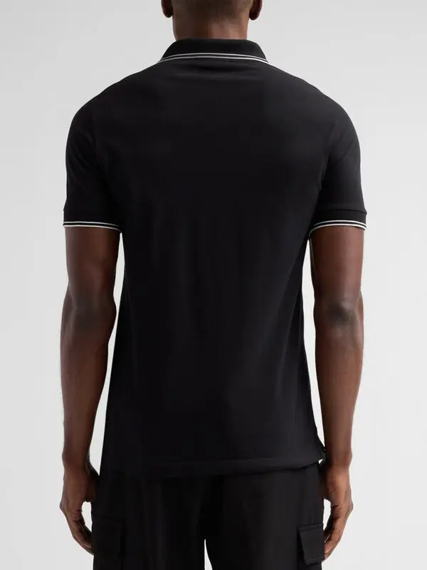 Stone Island Stretch Cotton Pique Polo Shirt - Black