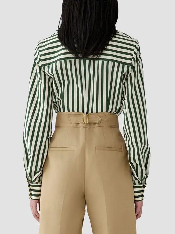Carolina Herrera Isabella Striped Cotton-blend Shirt
