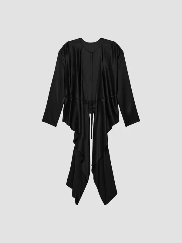 Helmut Lang Scarf-drape Silk Top - Black