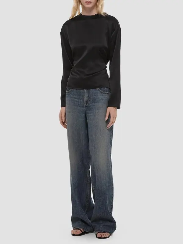 Helmut Lang Scarf-drape Silk Top - Black