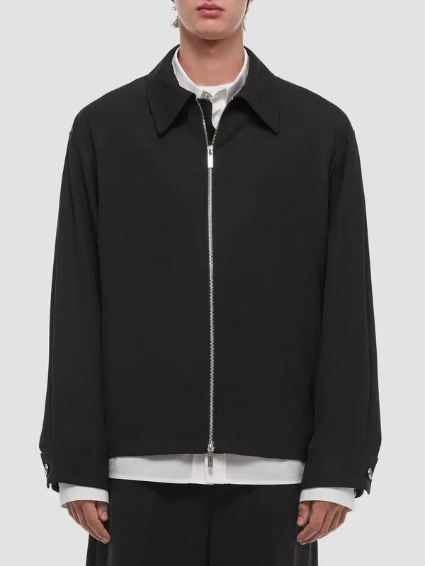 Helmut Lang Wool Gabardine Suiting Shirt Jacket