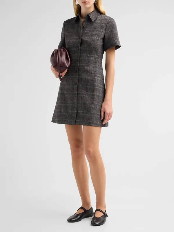 Theory Glen Check A-line Mini Dress
