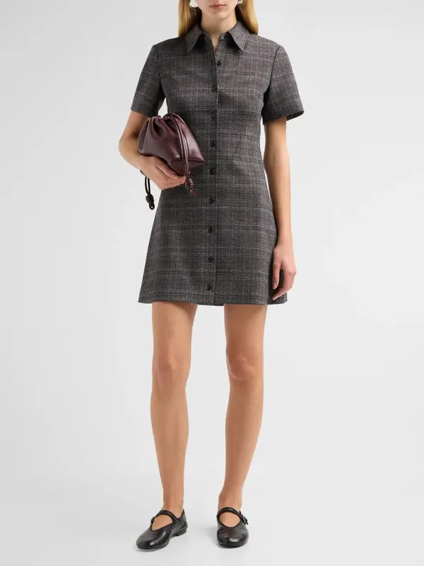 Theory Glen Check A-line Mini Dress