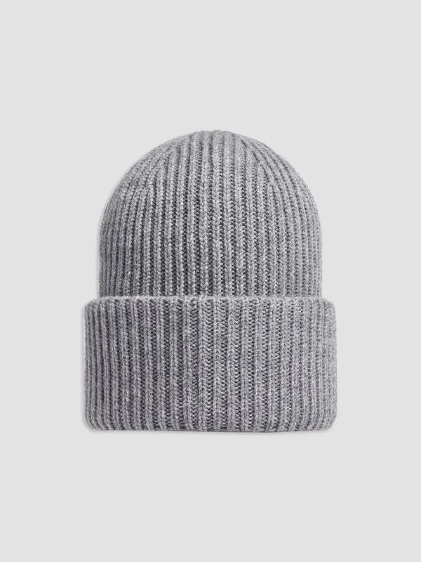 Moncler Beanie Hat In Cashmere - Light Gray