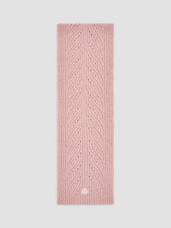 Moncler Scarf In Wool Blend - Pink