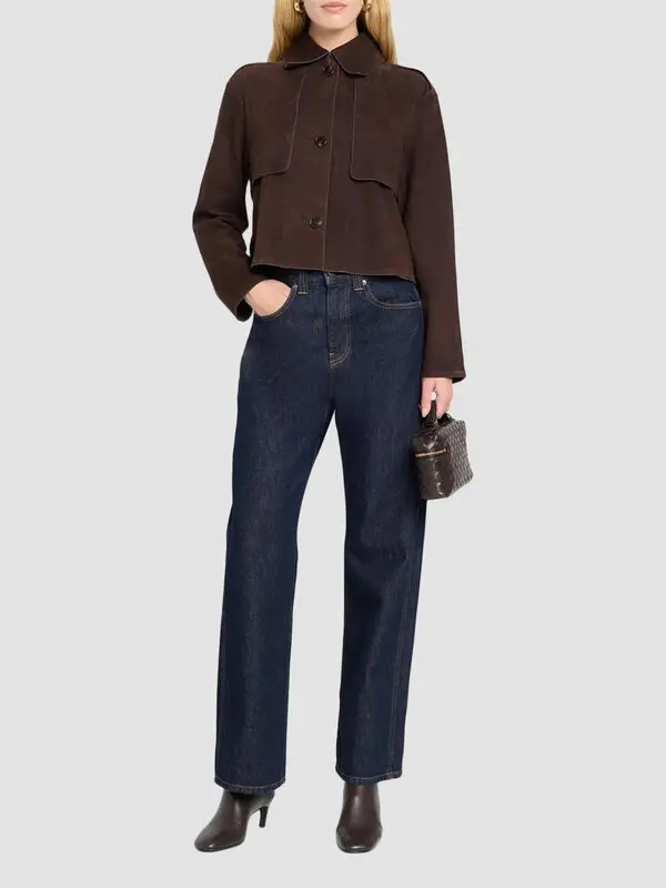 Theory Rese Suede Crop Trench Jacket