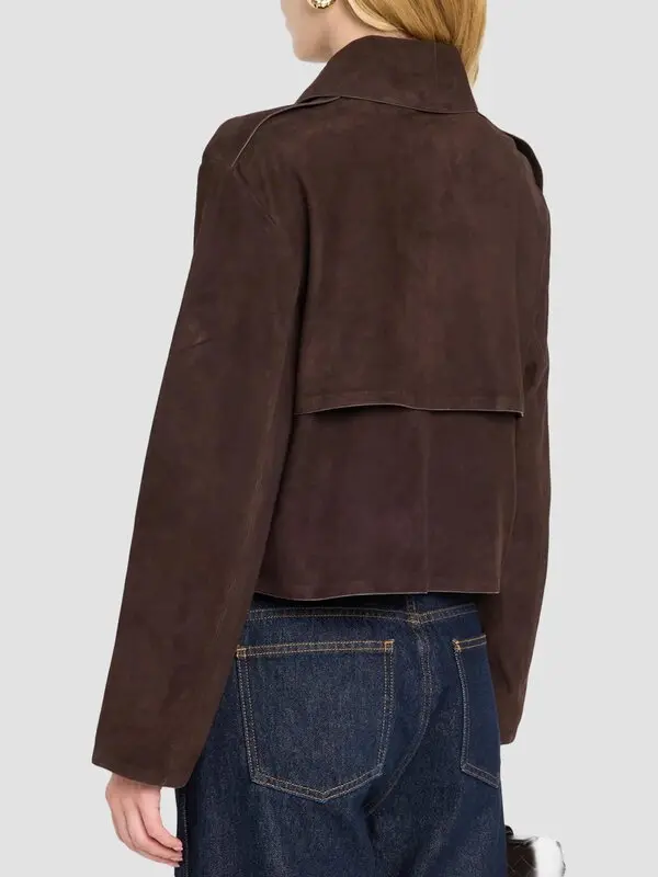 Theory Rese Suede Crop Trench Jacket