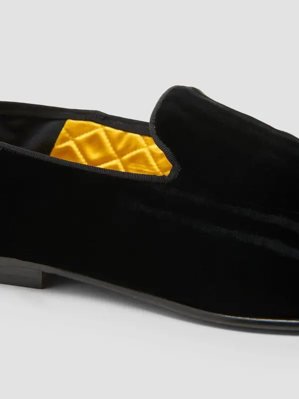 TOM FORD Striped Velvet Loafers - Black