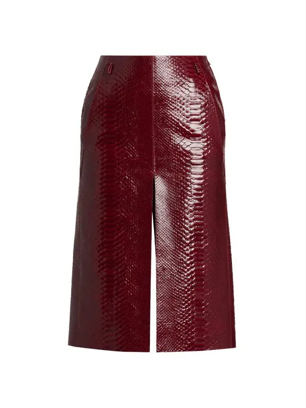 TOM FORD Snake-effect Leather Midi-skirt