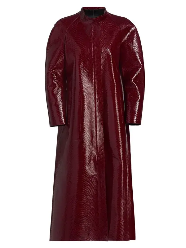 TOM FORD Snake-embossed Leather Biker Coat