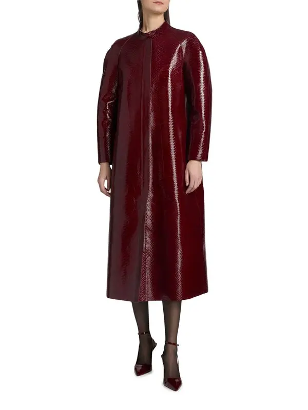 TOM FORD Snake-embossed Leather Biker Coat