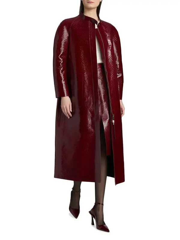 TOM FORD Snake-embossed Leather Biker Coat