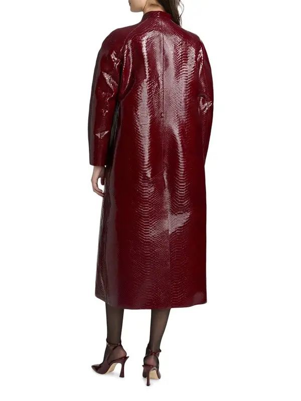 TOM FORD Snake-embossed Leather Biker Coat