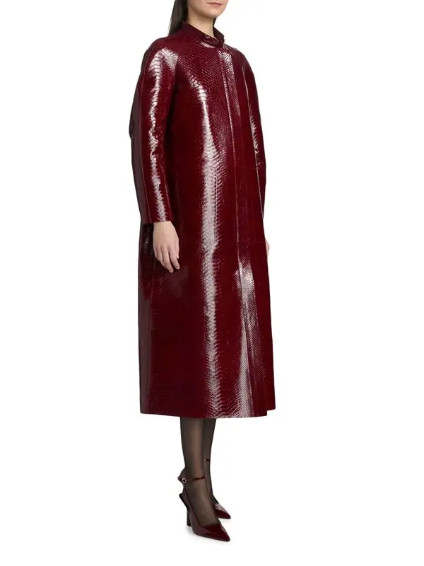 TOM FORD Snake-embossed Leather Biker Coat