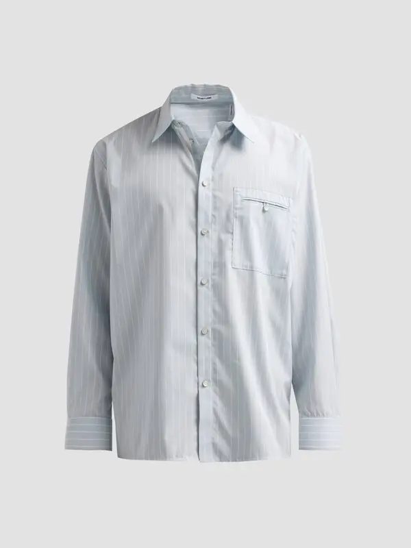 Helmut Lang Striped Cotton Poplin-blend Relaxed-fit Shirt - Light Blue Multi