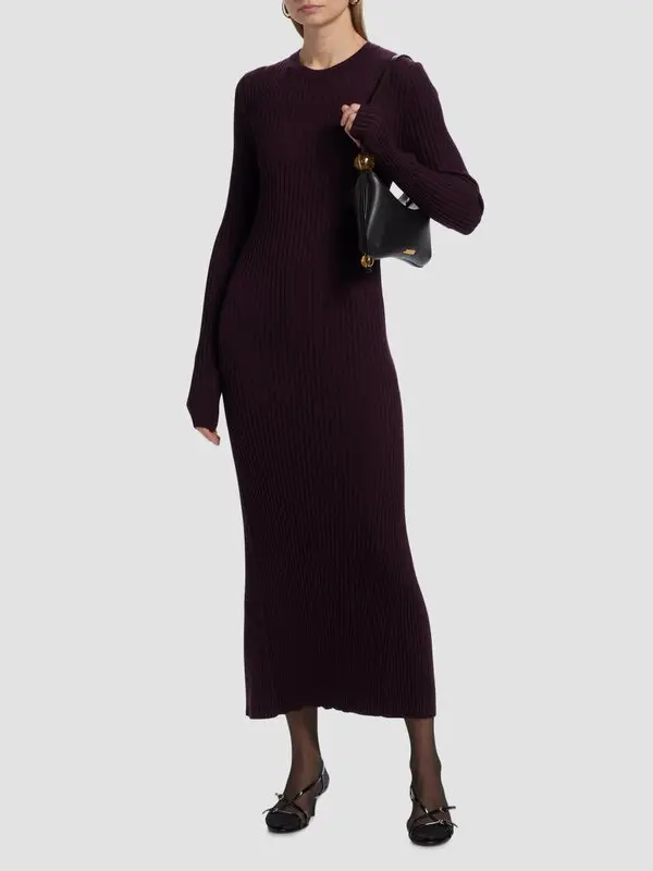 Helmut Lang Ribbed Back Cut-out Maxi Dress