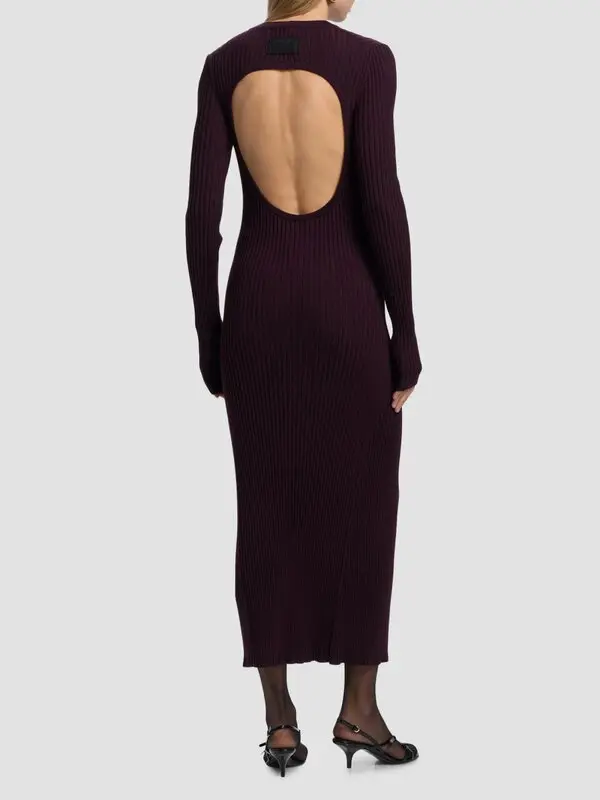Helmut Lang Ribbed Back Cut-out Maxi Dress