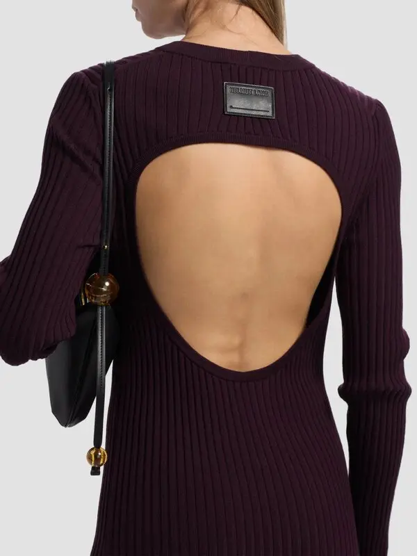 Helmut Lang Ribbed Back Cut-out Maxi Dress