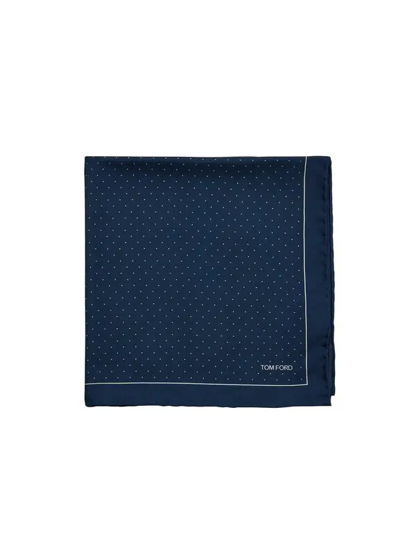 TOM FORD Silk Pocket Square - Blue