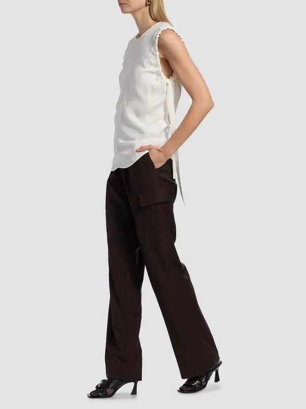 Helmut Lang Ruched Sleeveless Top