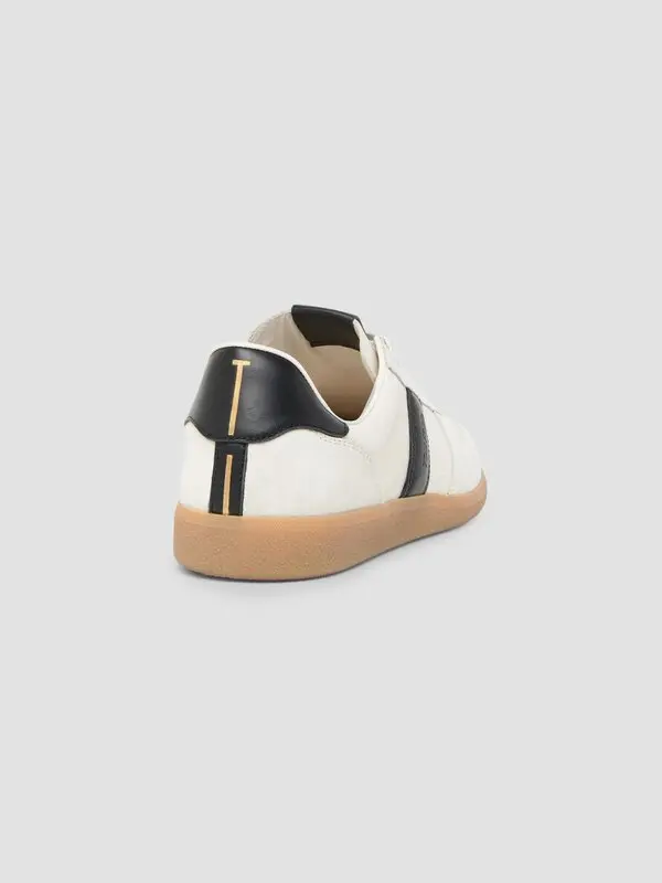 TOM FORD T-bar Leather & Suede Low-top Sneakers - White Black Amber