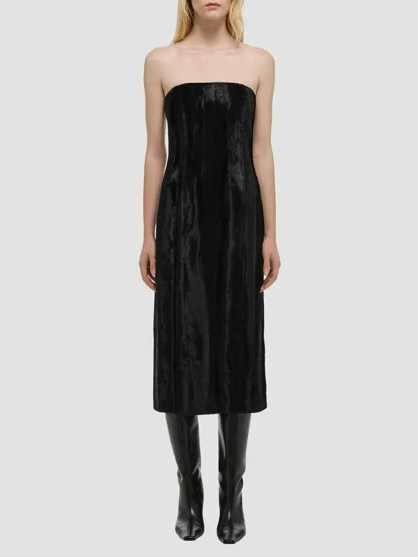 Helmut Lang Pony Faux-fur Midi-dress