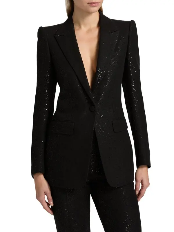 TOM FORD Sequined Wool-blend Crepe Single-breasted Jacket