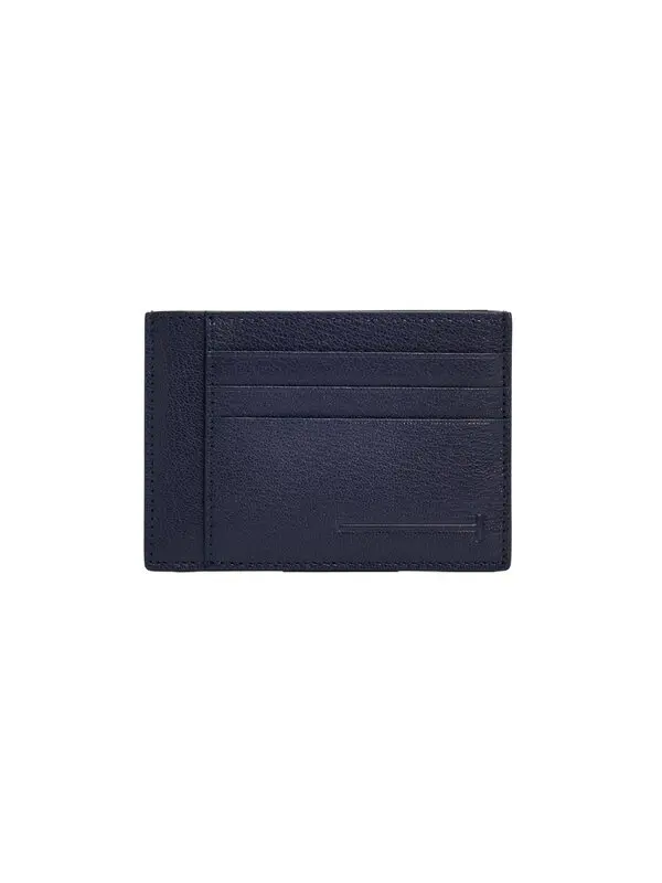 TOM FORD Elongated T Line Leather Card Case - Navy