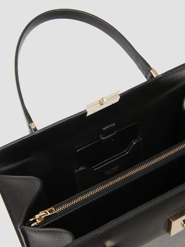 TOM FORD Supple Grain Leather Top Handle Bag