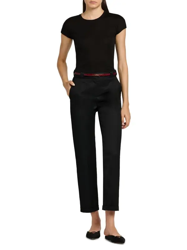TOM FORD Slim T Crocodile-embossed Leather Belt - Ruby Red