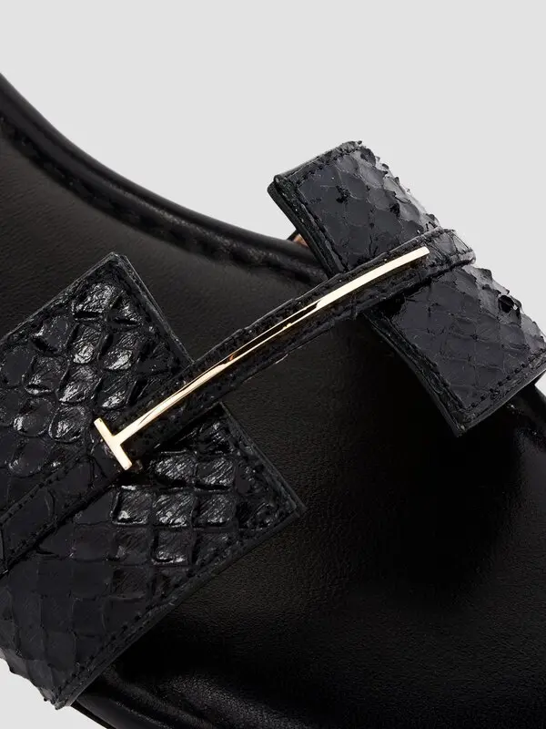 TOM FORD Snake-embossed Leather Flat Sandals