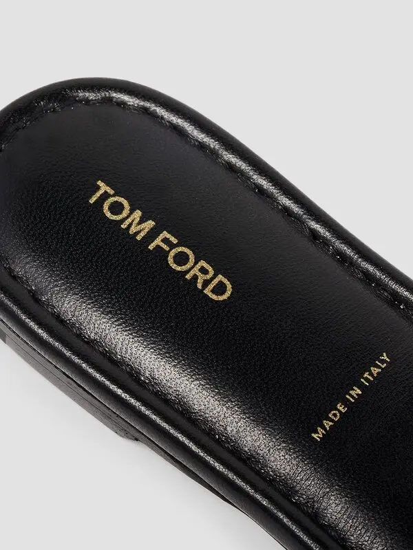 TOM FORD Snake-embossed Leather Flat Sandals
