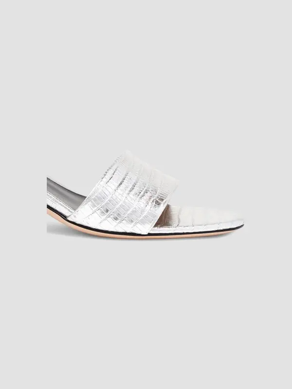 TOM FORD 55mm Croc-embossed Leather Kitten-heel Mules