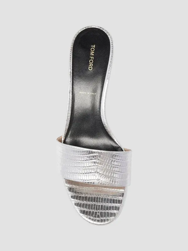TOM FORD 55mm Croc-embossed Leather Kitten-heel Mules