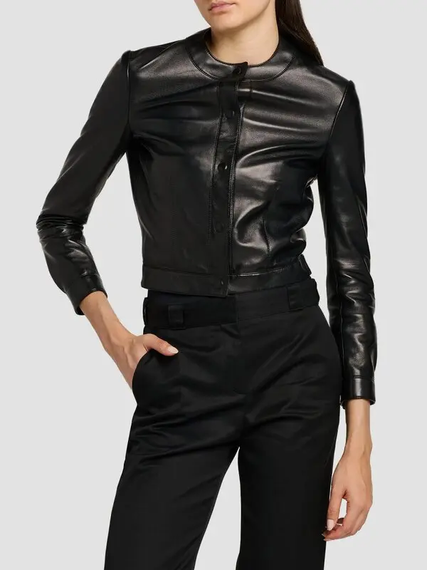 TOM FORD Leather Cardigan Jacket