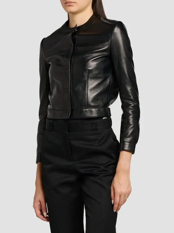 TOM FORD Leather Cardigan Jacket