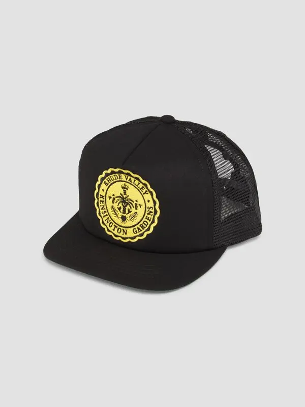 Rhude Collegiate Cotton Trucker Hat - Black
