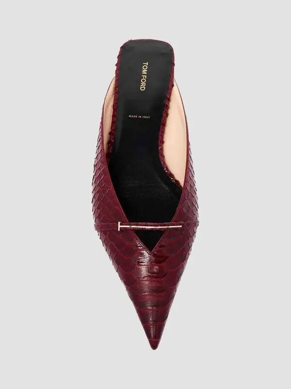 TOM FORD Python-embossed Leather Mules