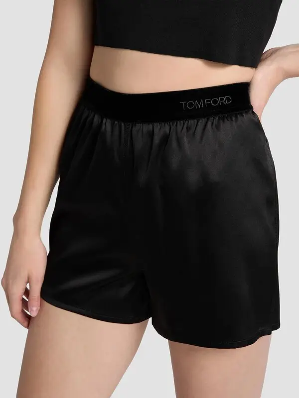 TOM FORD Stretch Silk Satin Pajama Boxer Shorts