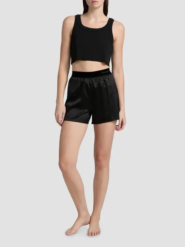 TOM FORD Stretch Silk Satin Pajama Boxer Shorts