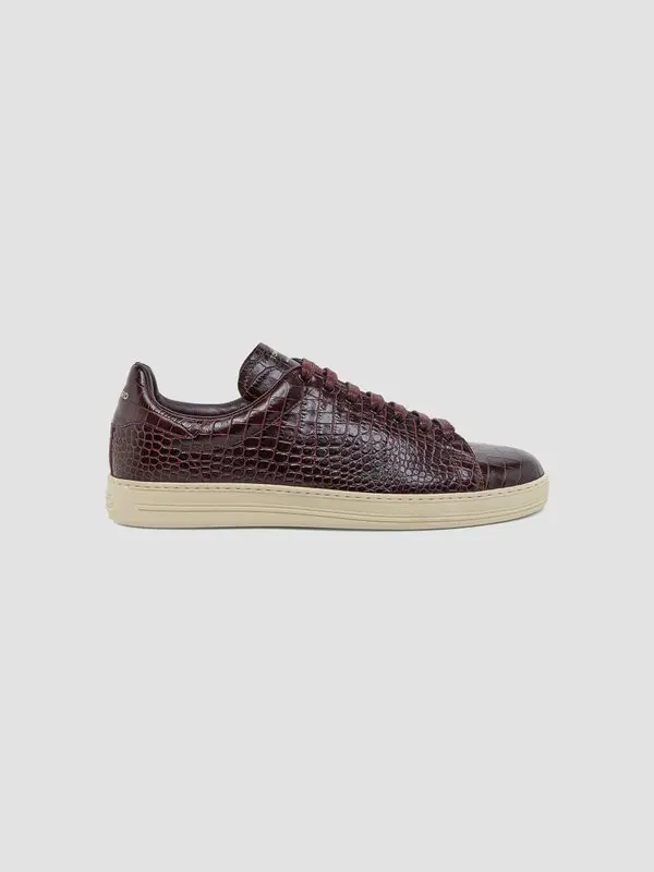 TOM FORD Warwick Alligator-embossed Leather Low-top Sneakers