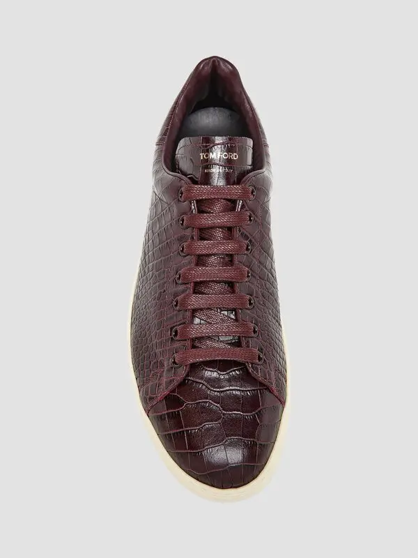 TOM FORD Warwick Alligator-embossed Leather Low-top Sneakers
