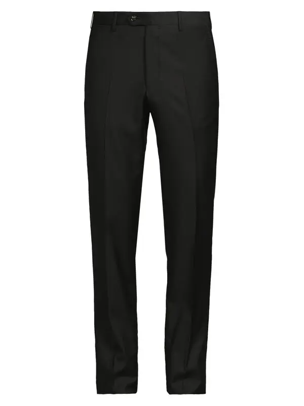 Giorgio Armani Crease-front Virgin Wool Trousers - Black
