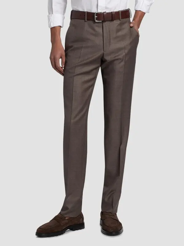 Giorgio Armani Crease-front Virgin Wool Trousers - Iron