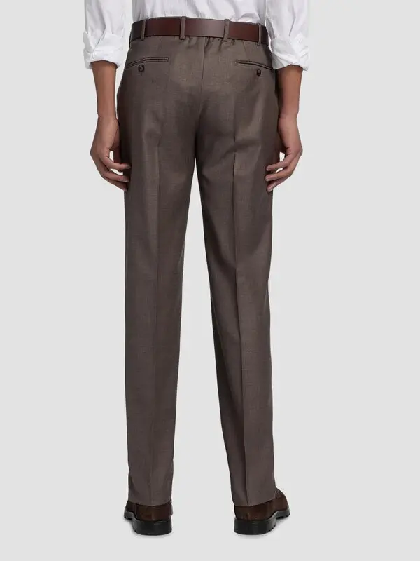 Giorgio Armani Crease-front Virgin Wool Trousers - Iron